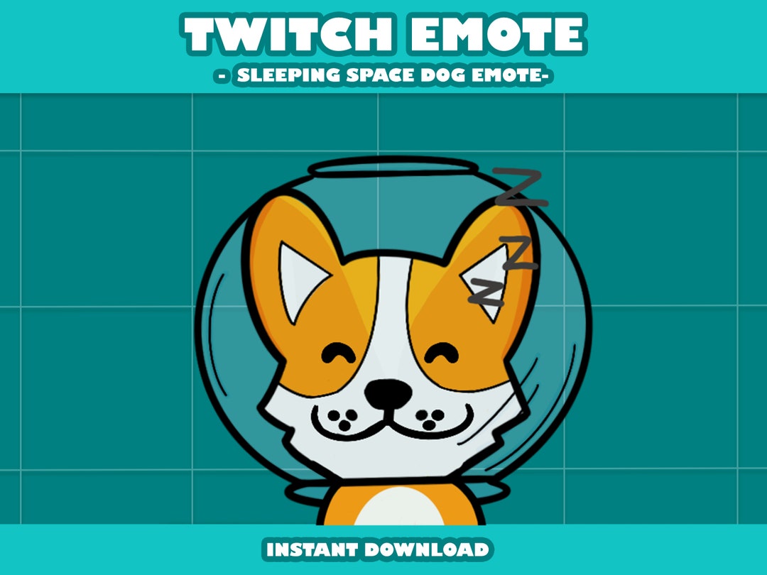 Sleeping Space Dog Emote Twitch, Discord, Youtube - Etsy