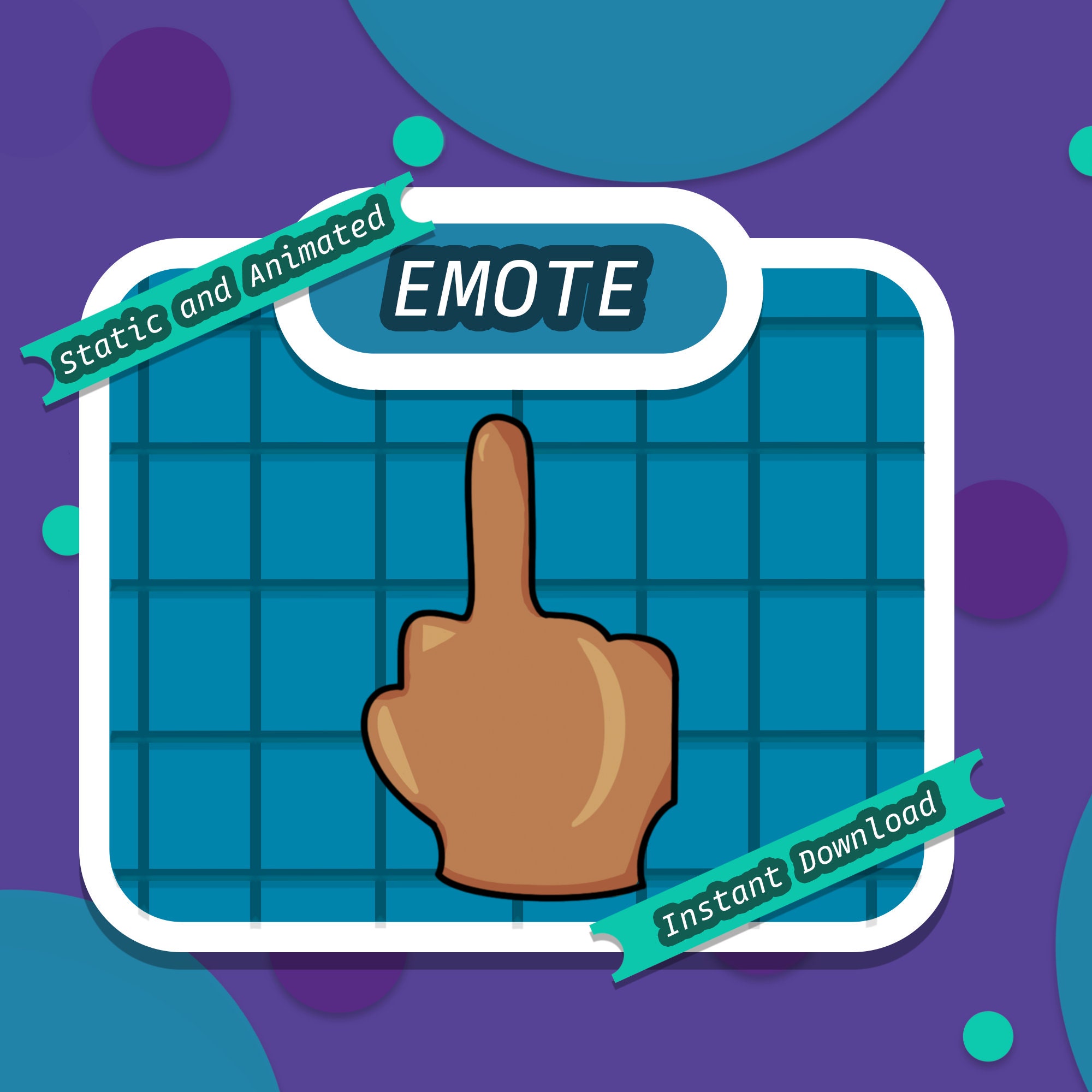 Animated & Static Middle Finger Emote for Twitch, Discord, Youtube ...
