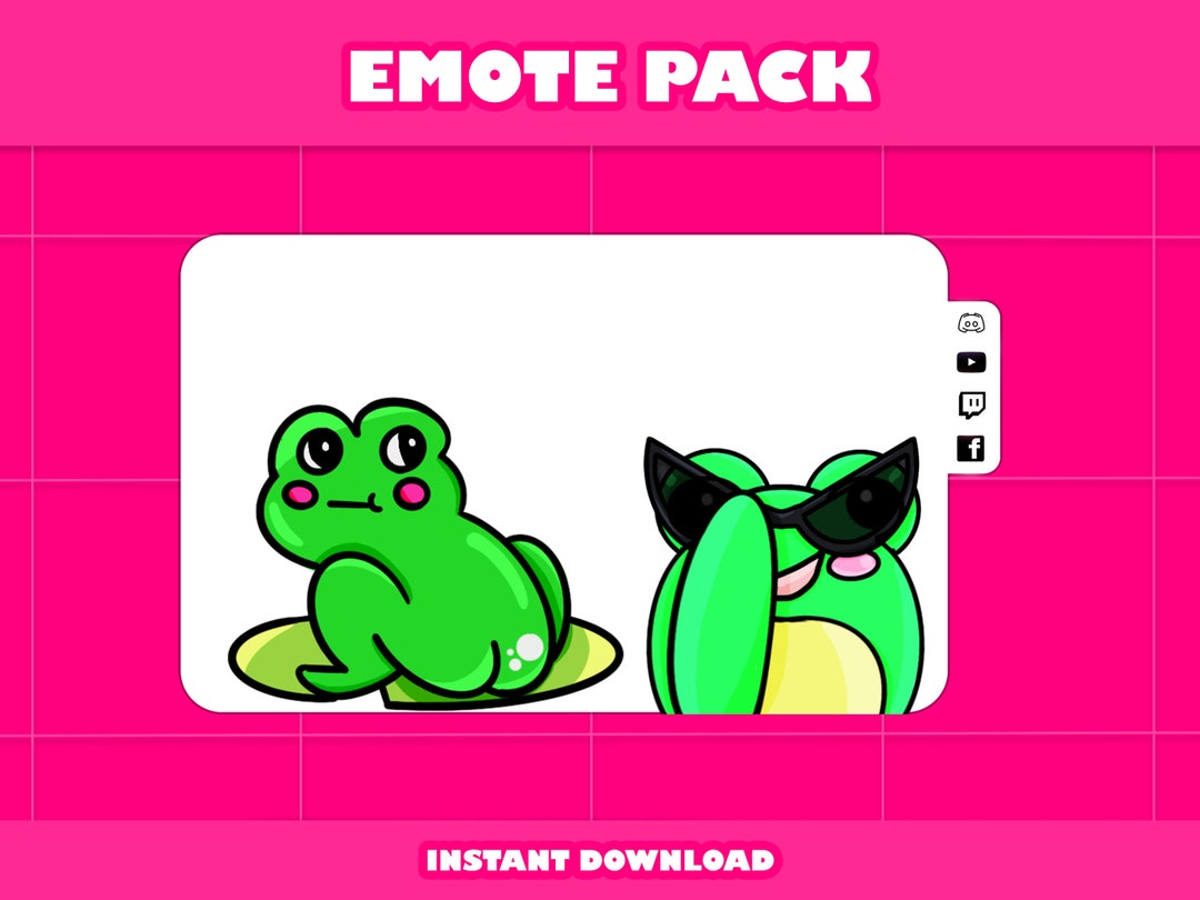 Frog Duo Emotes Booty Frog and Cool Frog Twitch, Youtube, Discord - Etsy