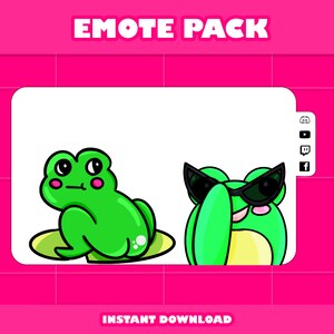 Frog Duo Emotes Booty Frog and Cool Frog Twitch Youtube - Etsy