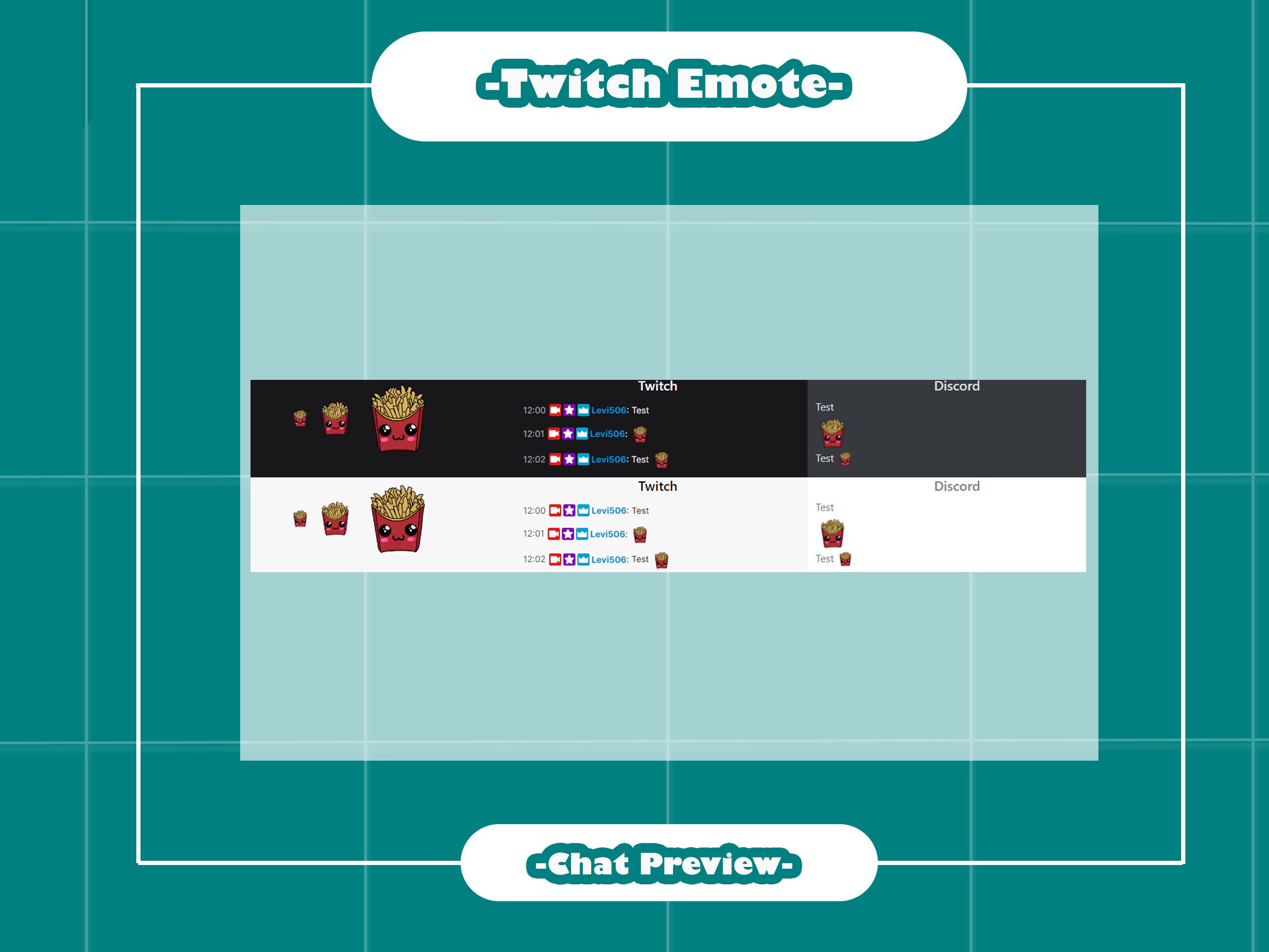 Cute Chips Emote, Twitch, Discord , Youtube - Etsy