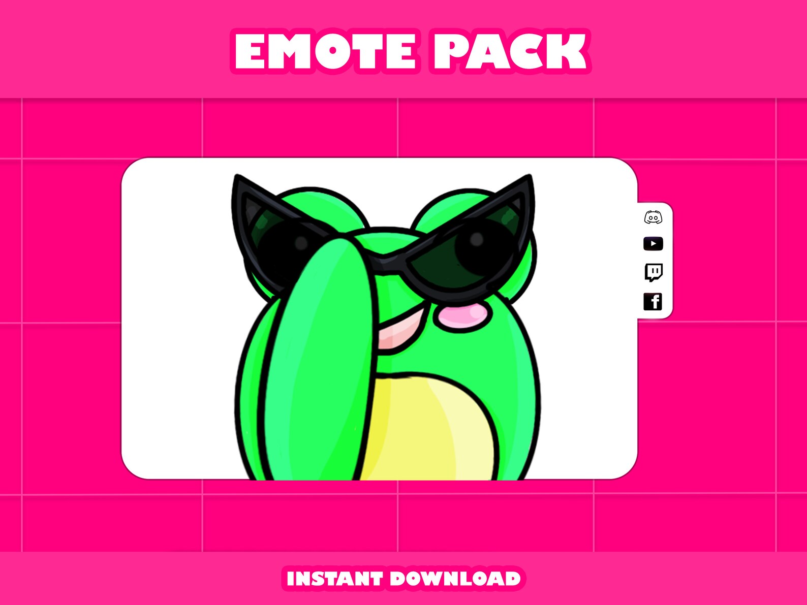 Frog Duo Emotes Booty Frog and Cool Frog Twitch Youtube - Etsy