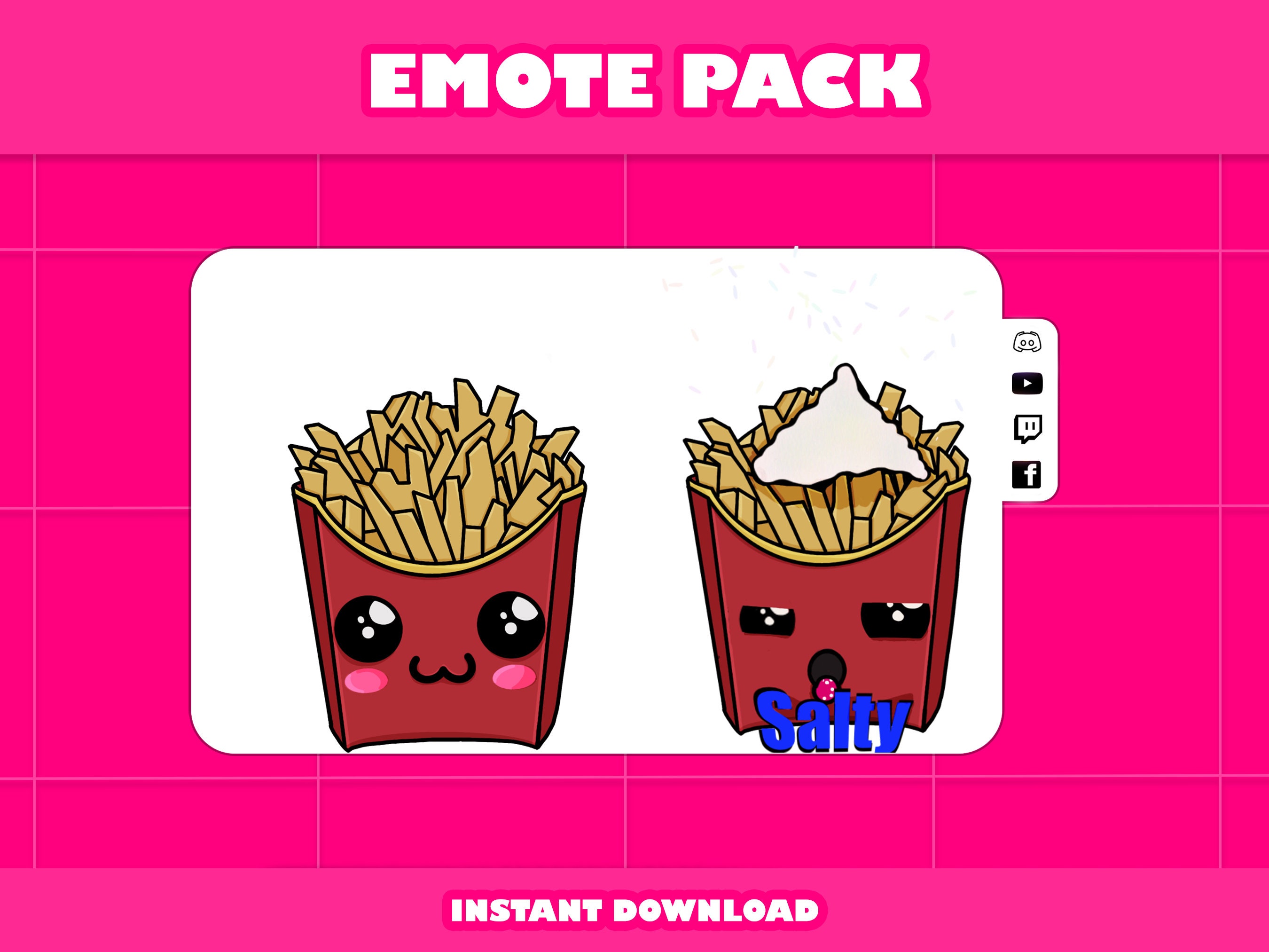 Fries Duo Emotes Twitch, Youtube, Discord - Etsy