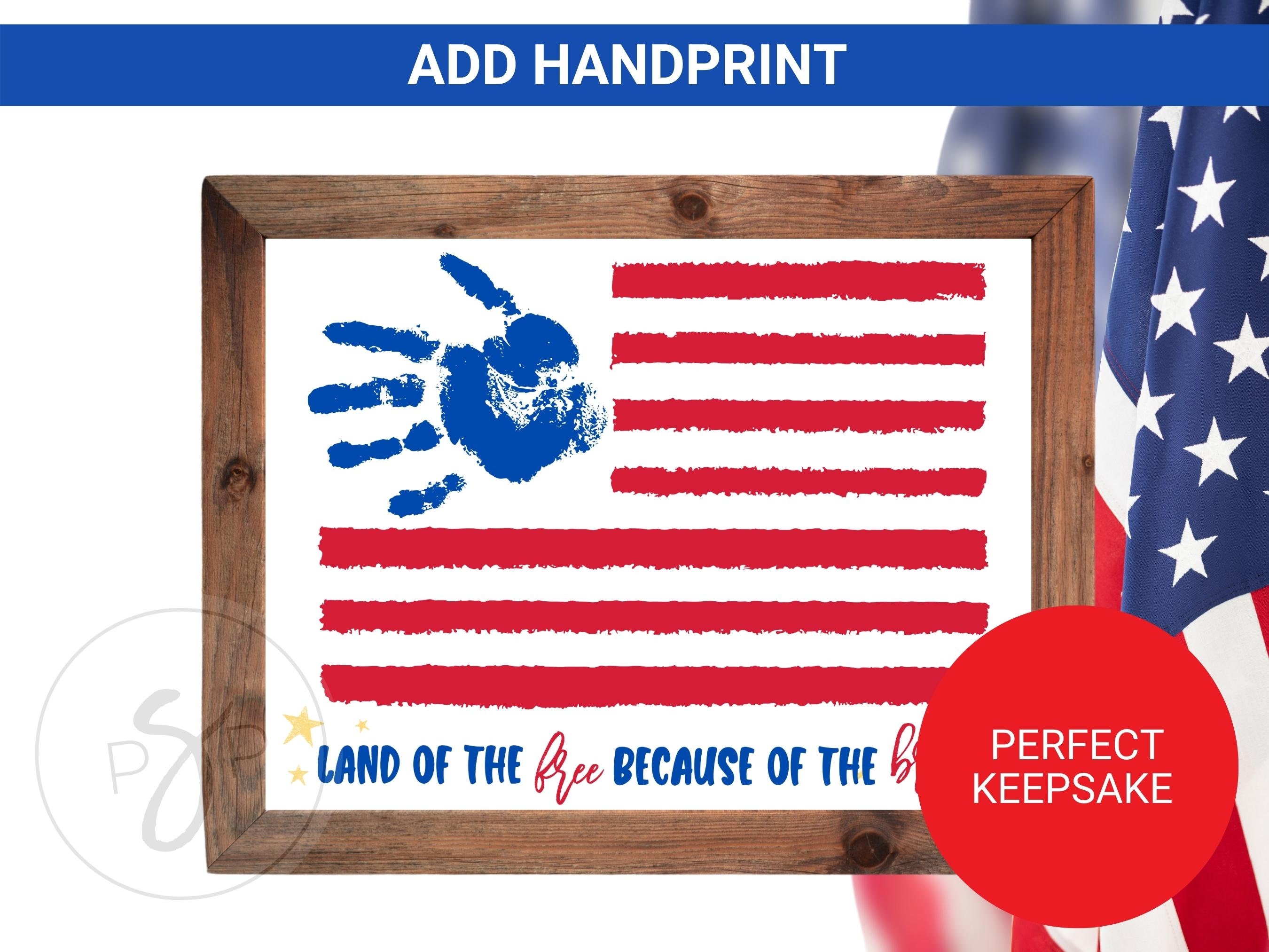 Flag Handprint Craft, Fourth of July Handprint, American Flag, Kids ...