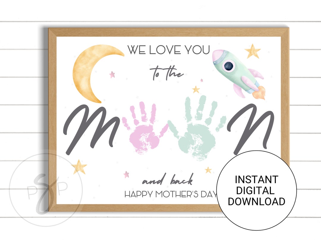 We Love You to the Moon and Back, Personalized Card for Mommy, Mother's ...