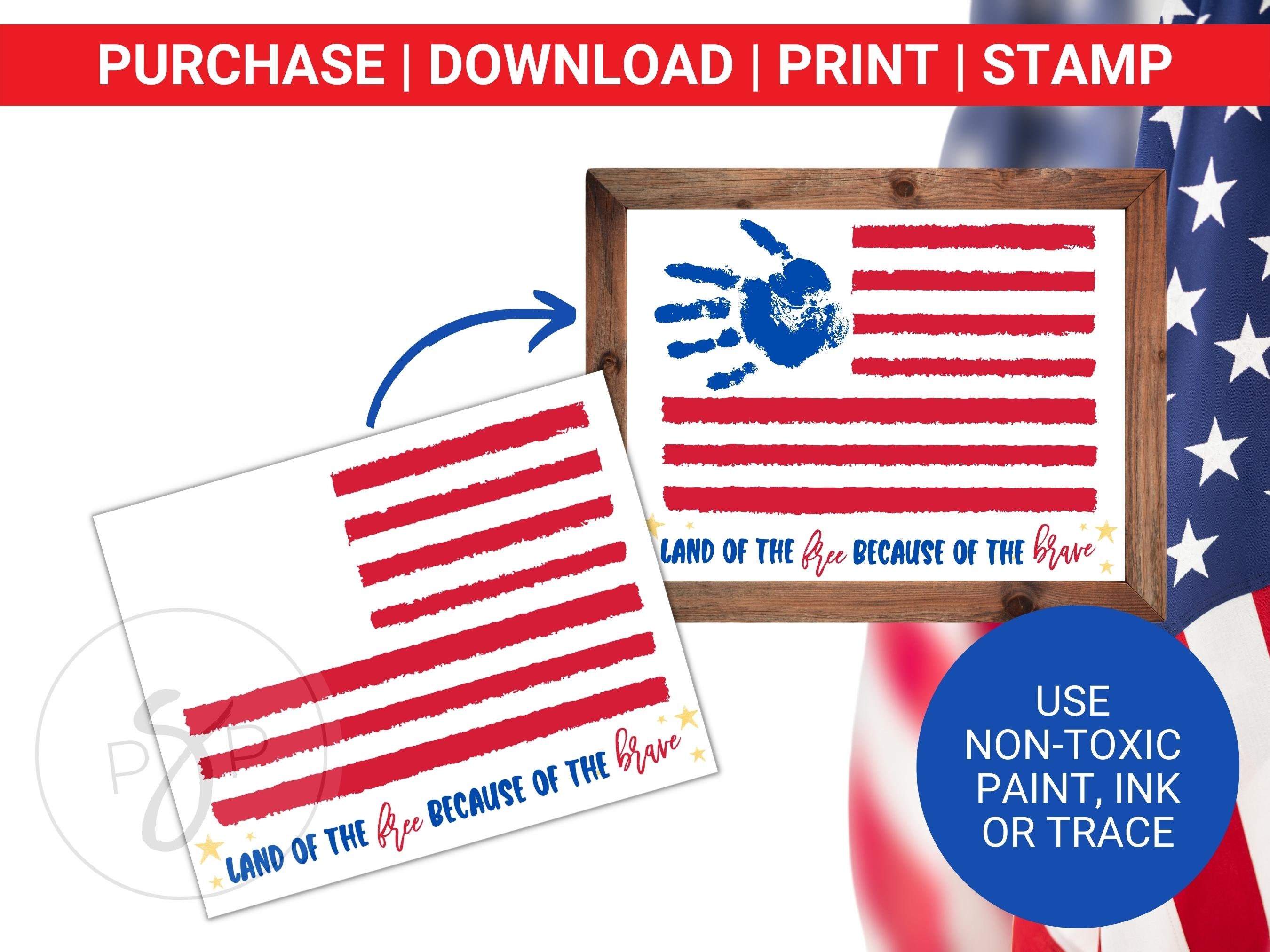 Flag Handprint Craft, Fourth of July Handprint, American Flag, Kids ...