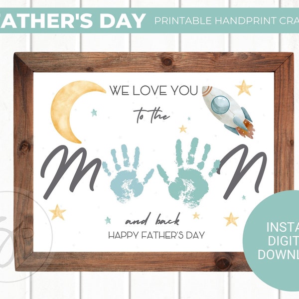 Fathers Day Handprint Card - Etsy