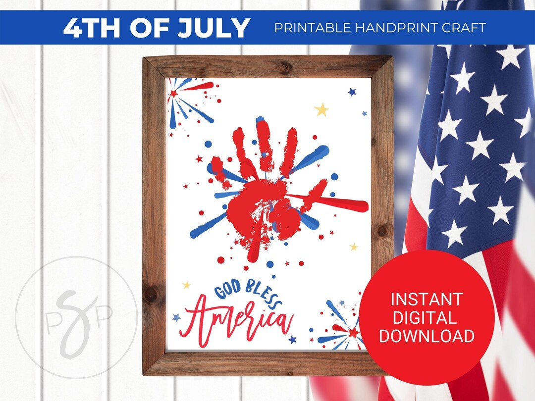 Firework Handprint Art, God Bless America, Happy 4th of July ...