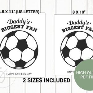 Daddy's Biggest Fan, Soccer Dad Gift, Handprint Art Craft, Father's Day ...