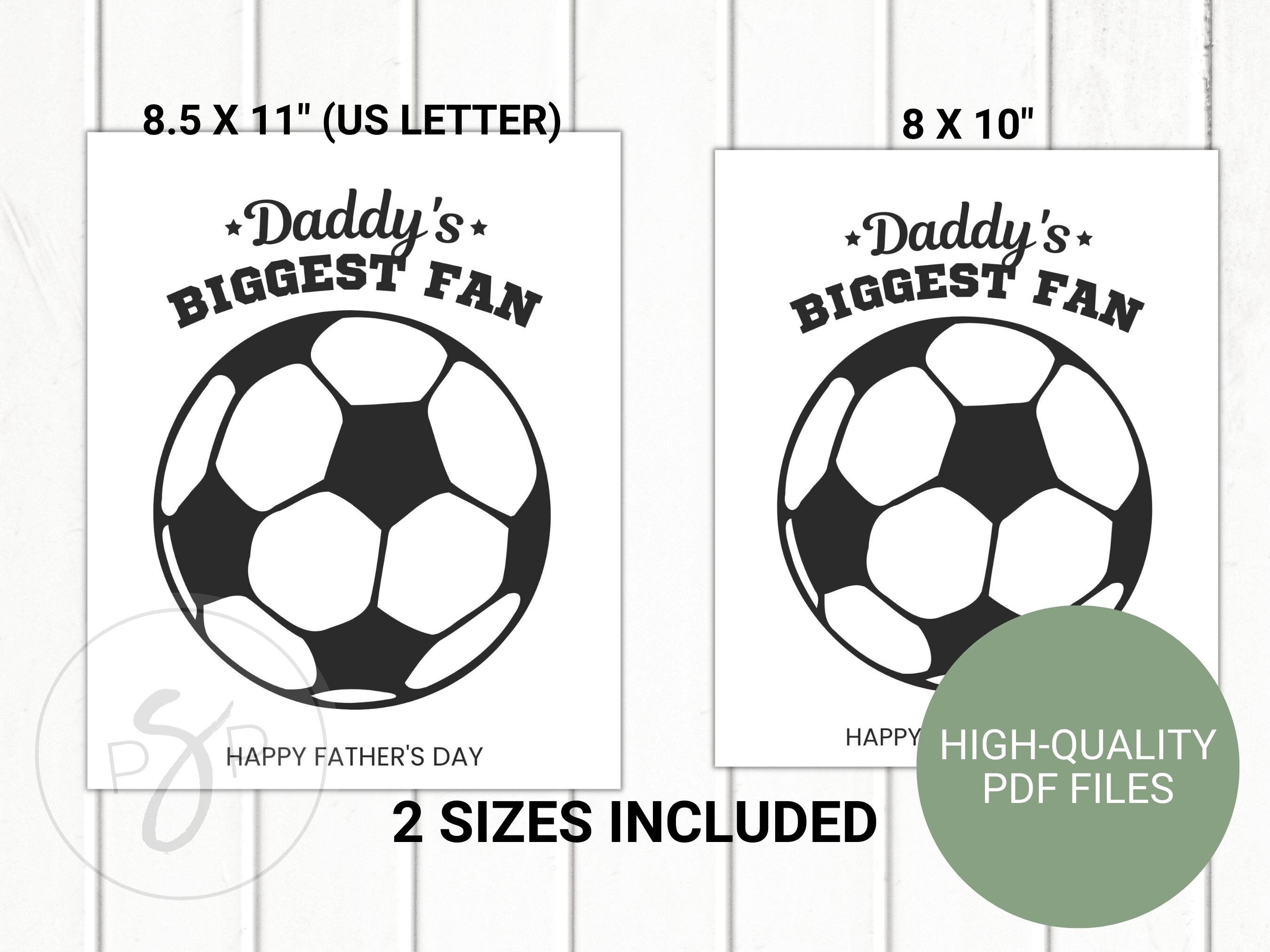 Daddy's Biggest Fan, Soccer Dad Gift, Handprint Art Craft, Father's Day ...