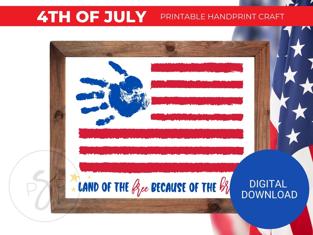 Flag Handprint Craft, Fourth of July Handprint, American Flag, Kids ...