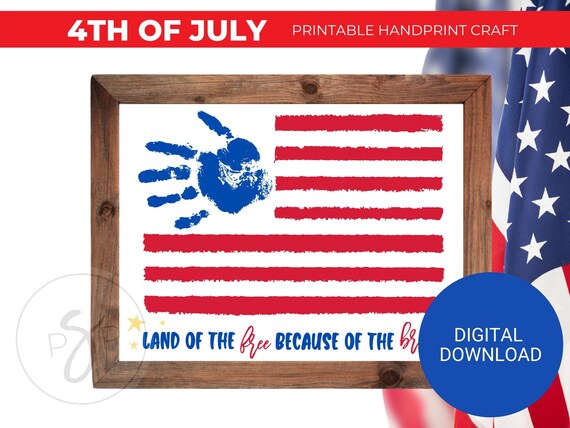 Flag Handprint Craft Fourth of July Handprint American Flag - Etsy