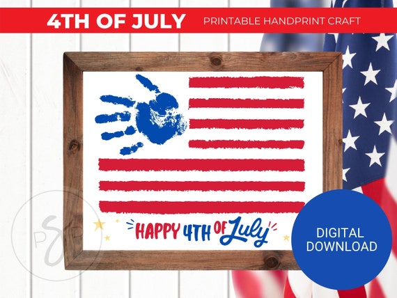 Fourth of July Handprint American Flag Independence Day | Etsy