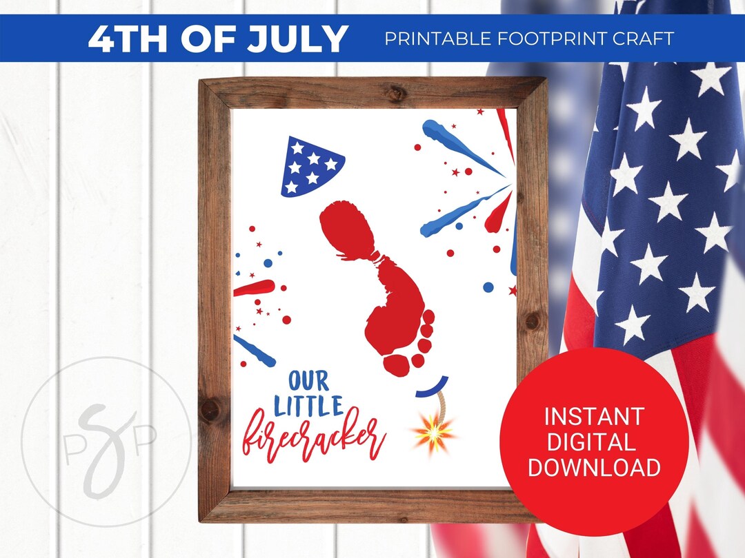 Our Little Firecracker, My First 4th of July, Footprint Art ...