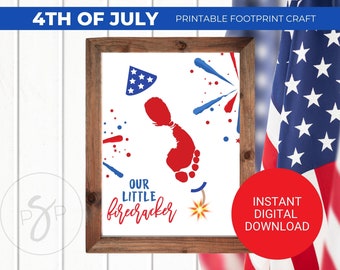 Firecracker 4th of July Footprint Craft - Etsy