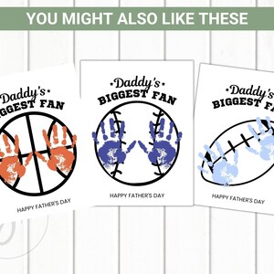 Daddy's Biggest Fan, Soccer Dad Gift, Handprint Art Craft, Father's Day ...