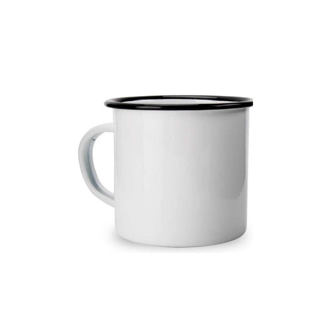 Tin Enamel Mug With Handle/godé Emaye - Etsy