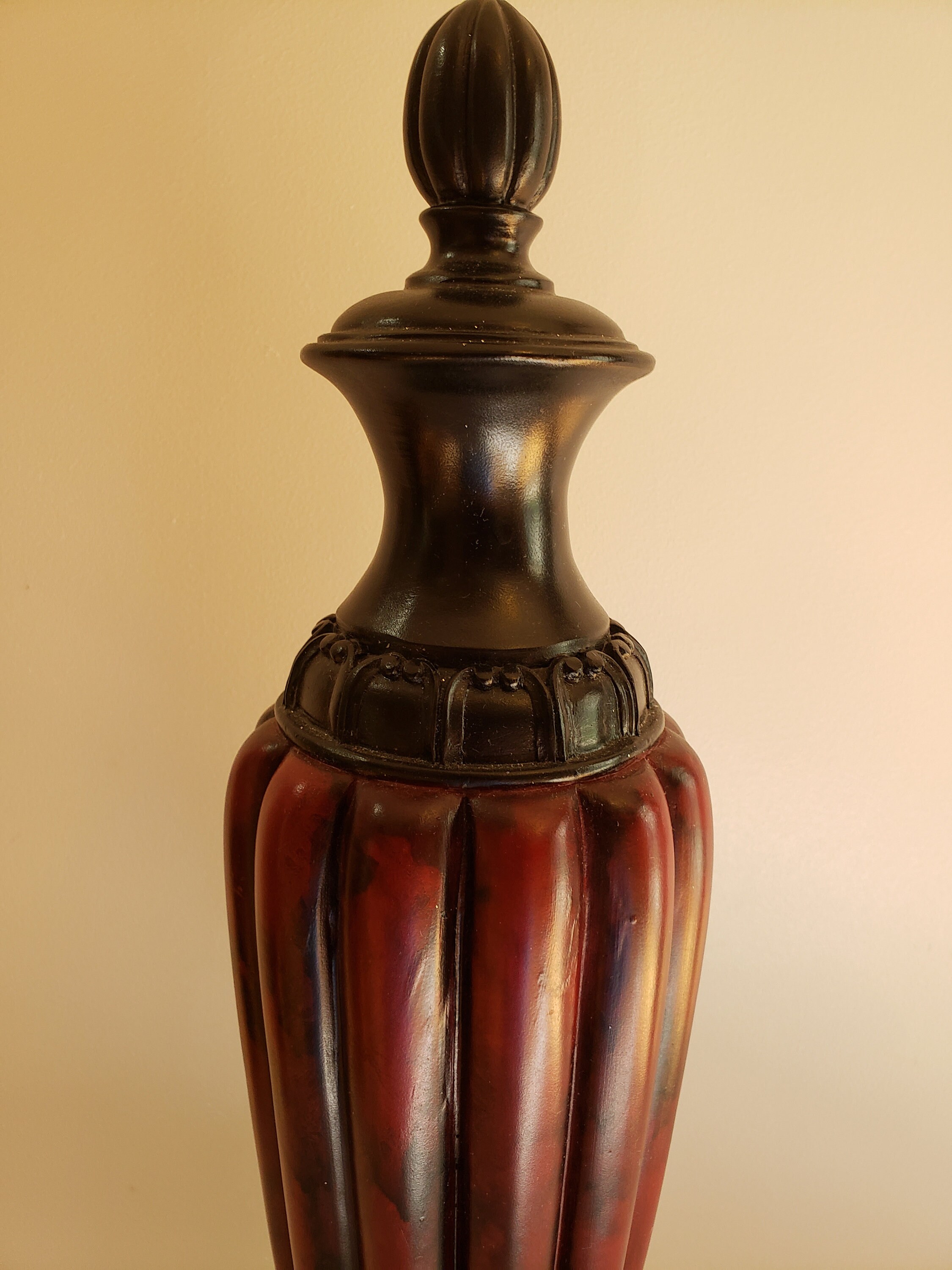 Vintage Red Tuscan Statue, Old World Decor, Tuscan Decor, Tuscan Pillar ...