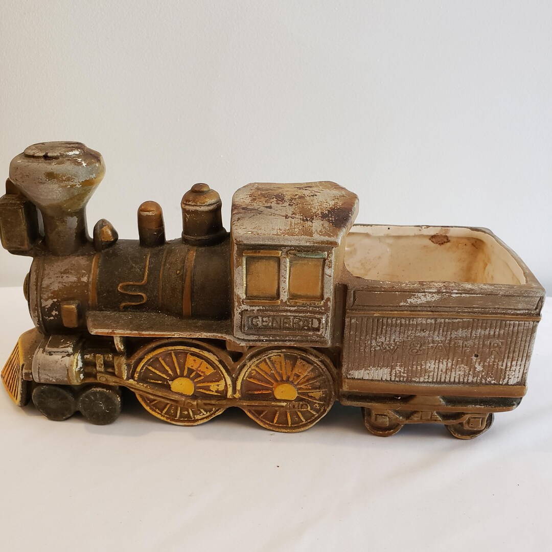 Ceramic Train Planter, Ceramic Locomotive "the General", Ceramic Train ...