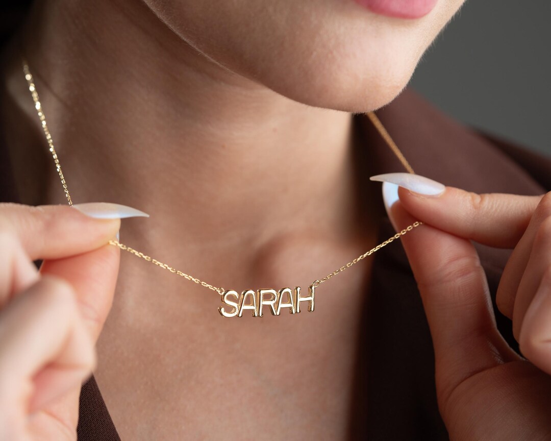 Personalized 3D Letter Name Necklace, 3D Letter Necklace, Balloon ...
