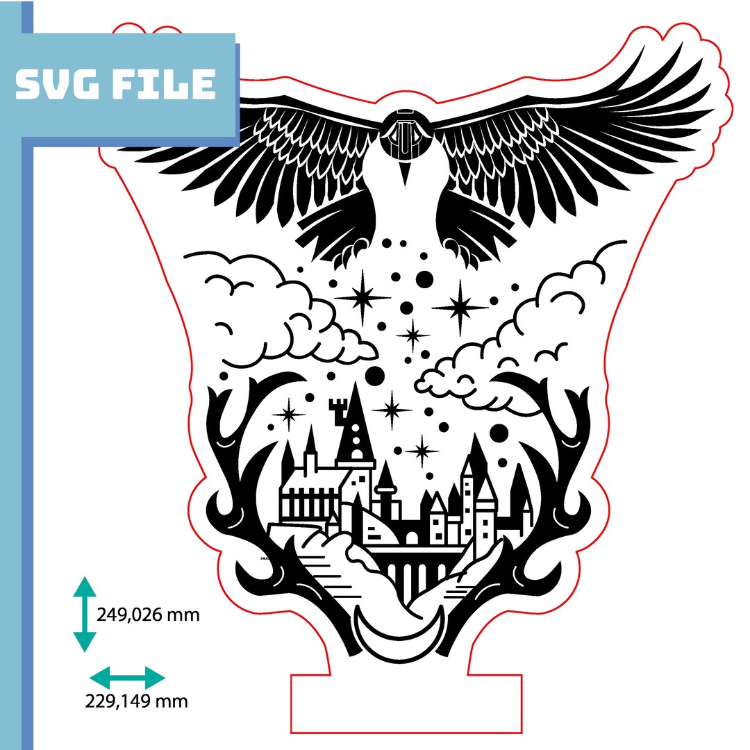 Ravenclaw SVG File LED Lamp Hogwarts - Etsy Canada