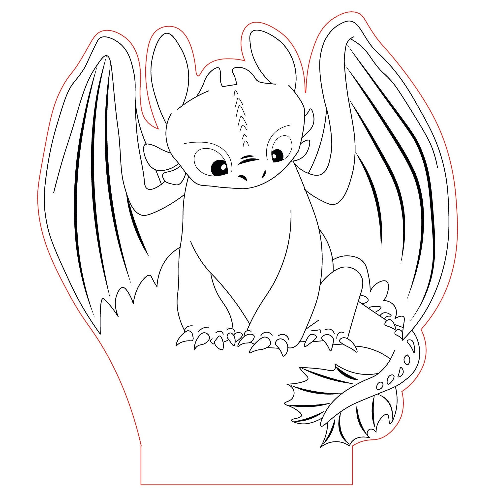 Toothless Drawing With Tree