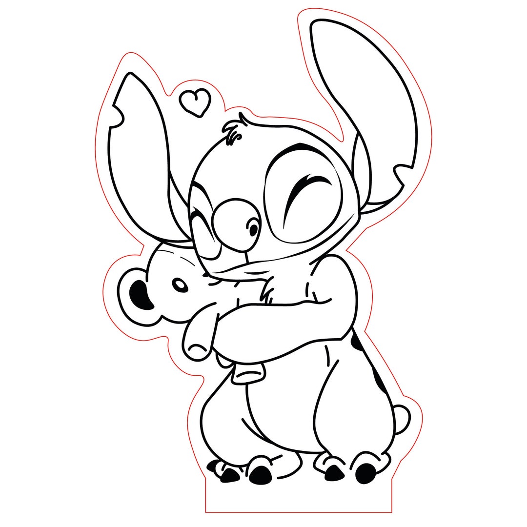 Stitch With Teddy - SVG FILE - Lasercut - Etsy