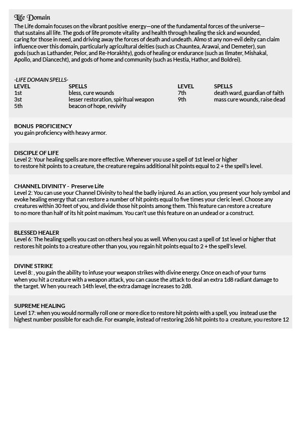 Level up Guide for Your Cleric Dnd - Etsy