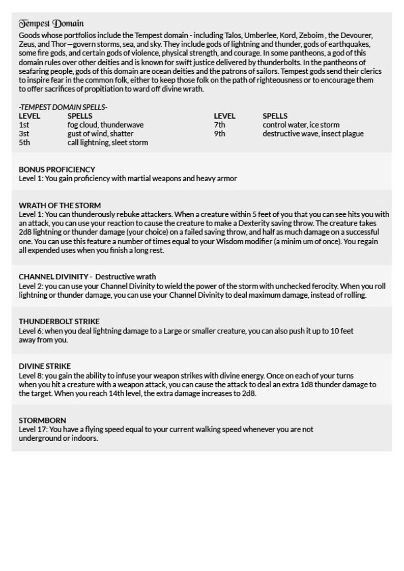 Level up Guide for Your Cleric Dnd - Etsy