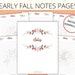 Printable Notes Pages With Watercolor Red and Green Tropical Flowers ...