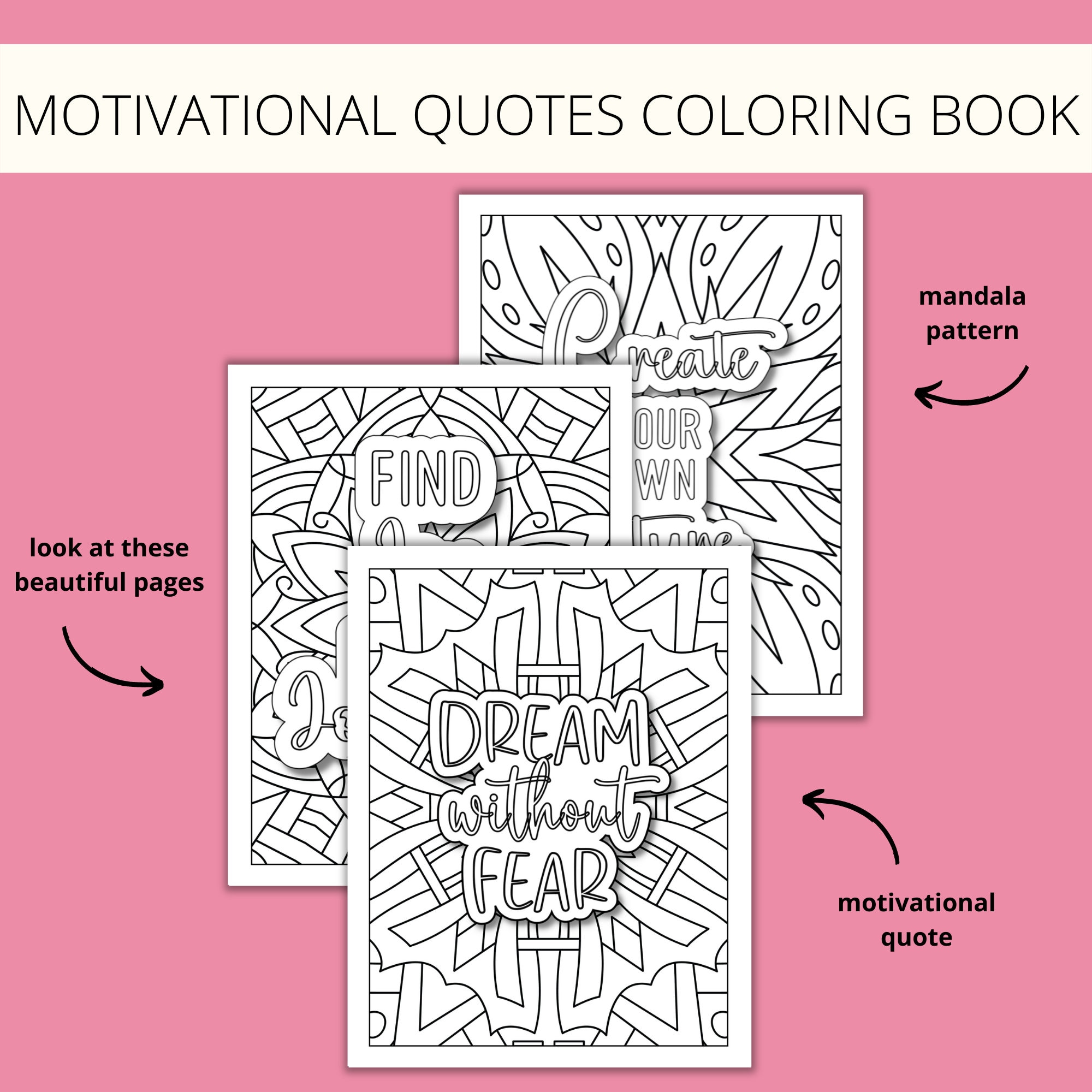 Coloring Pages Printable With Motivational Quotes and Mandalas ...