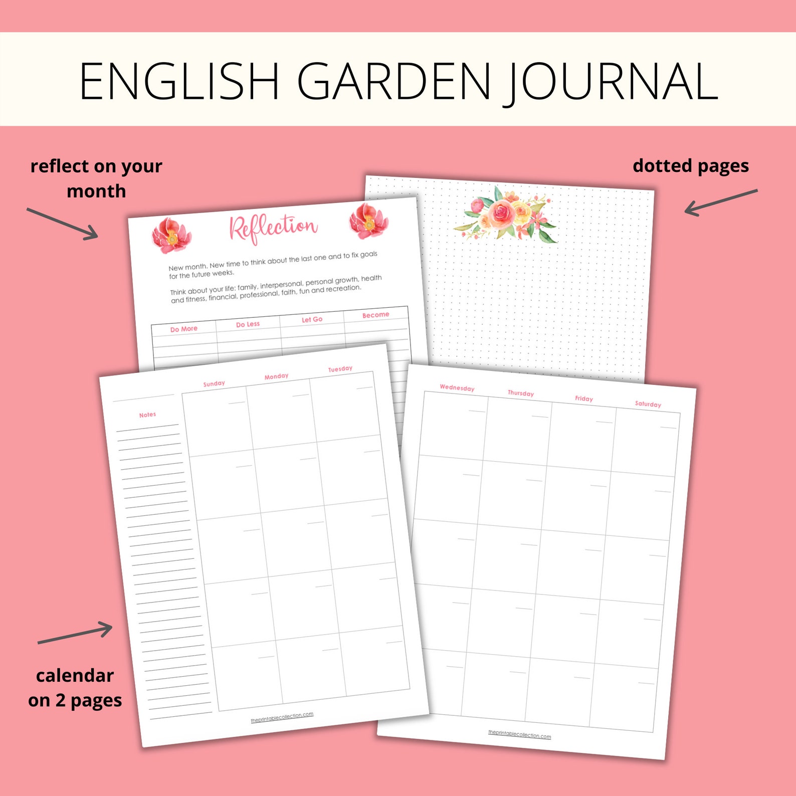 Printable Journal, Printable Journal Pages, Blank Journal, Watercolor ...