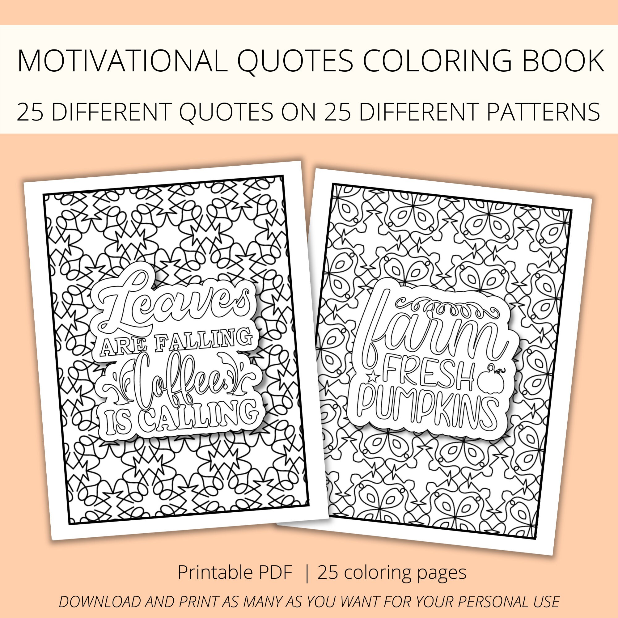 Coloring Pages Printable With Fall Quotes and Geometric Patterns ...