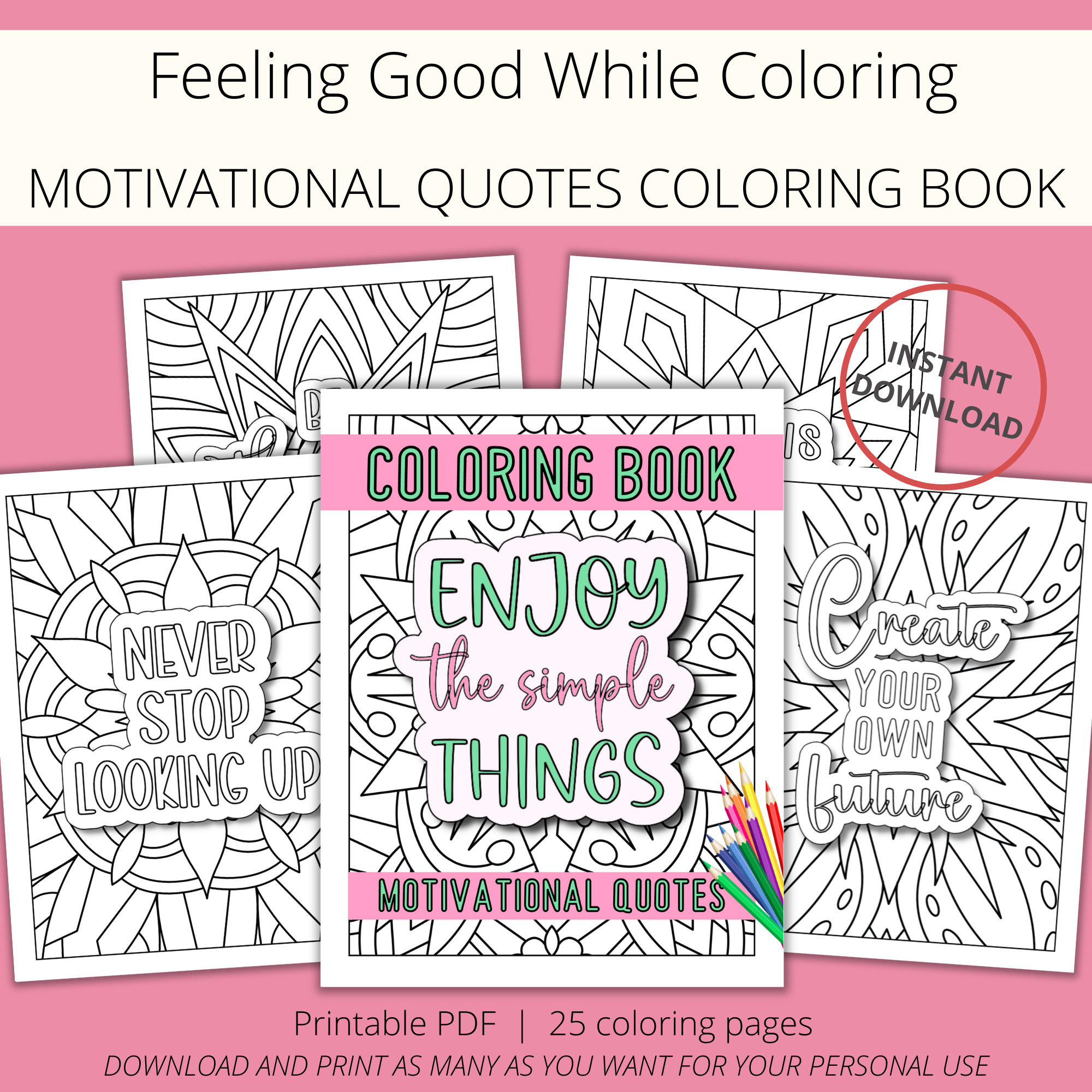 Coloring Pages Printable With Motivational Quotes and Mandalas ...