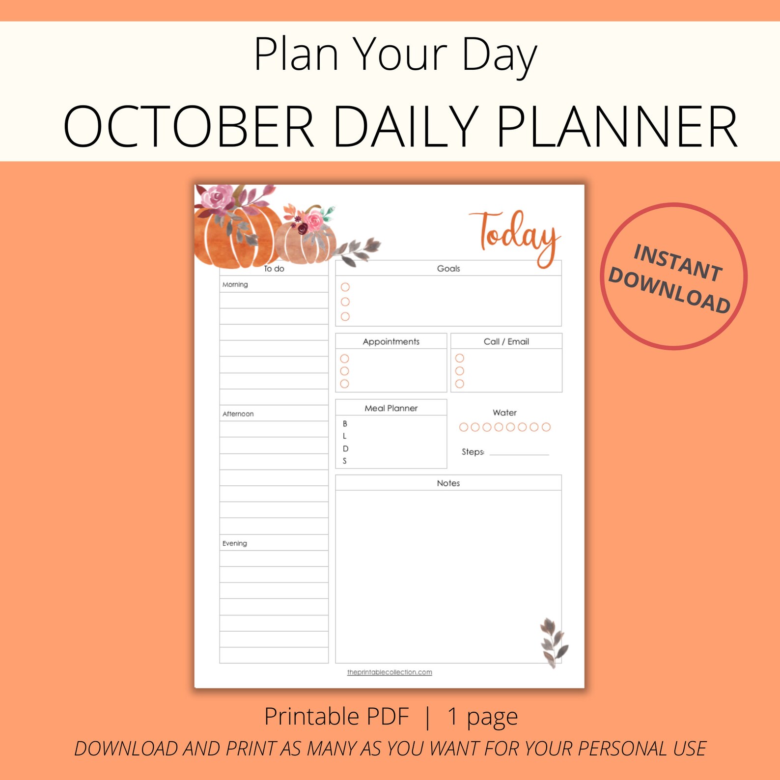 Printable Daily Planner, Daily Planner Sheets, Daily Planner Schedule ...