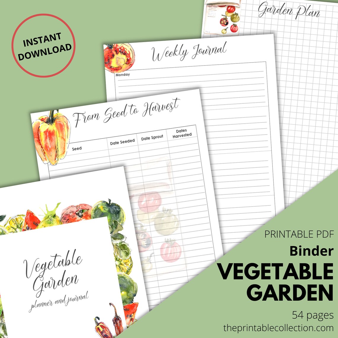 Printable Garden Binder, Vegetable Garden Planner, Garden Journal ...