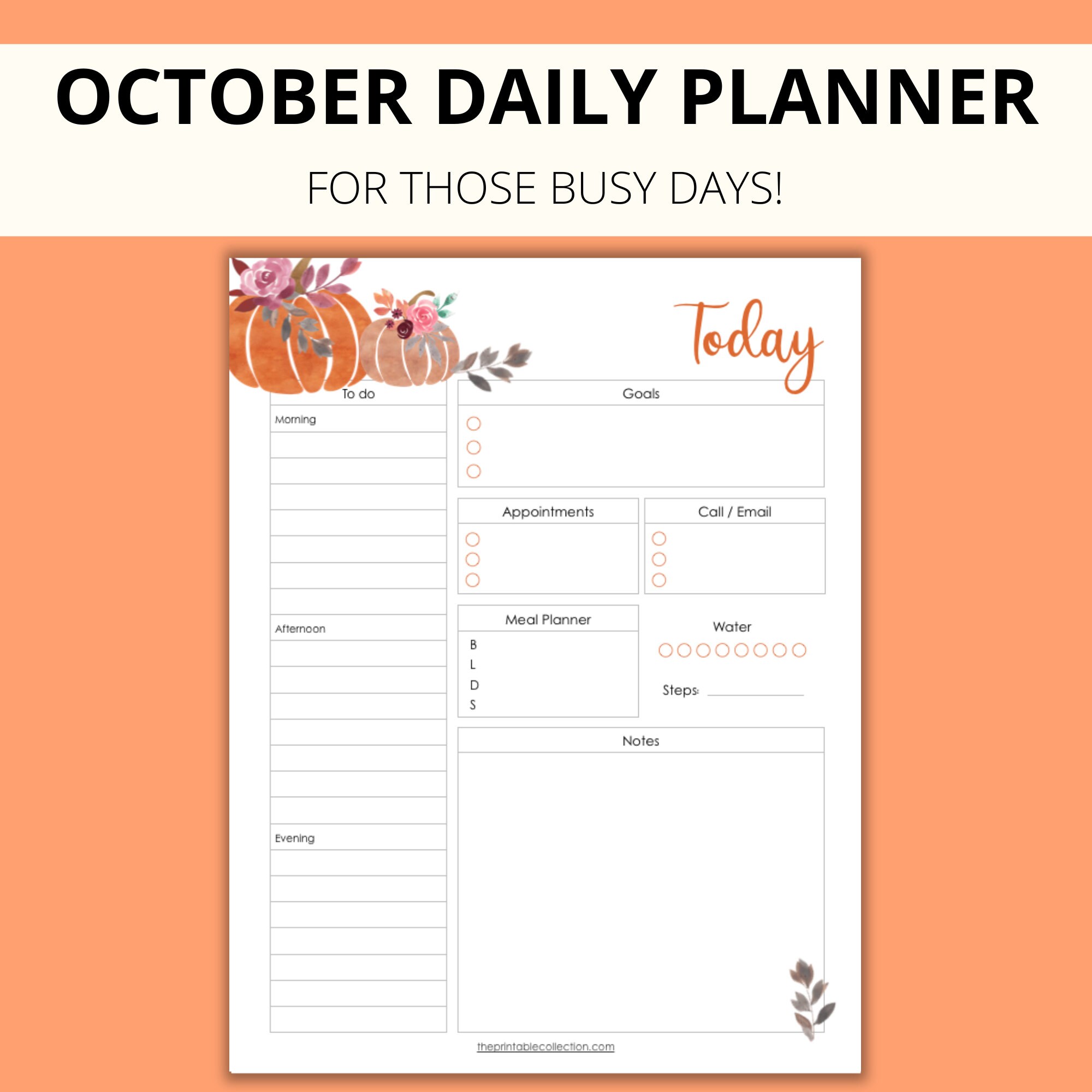 Printable Daily Planner, Daily Planner Sheets, Daily Planner Schedule ...