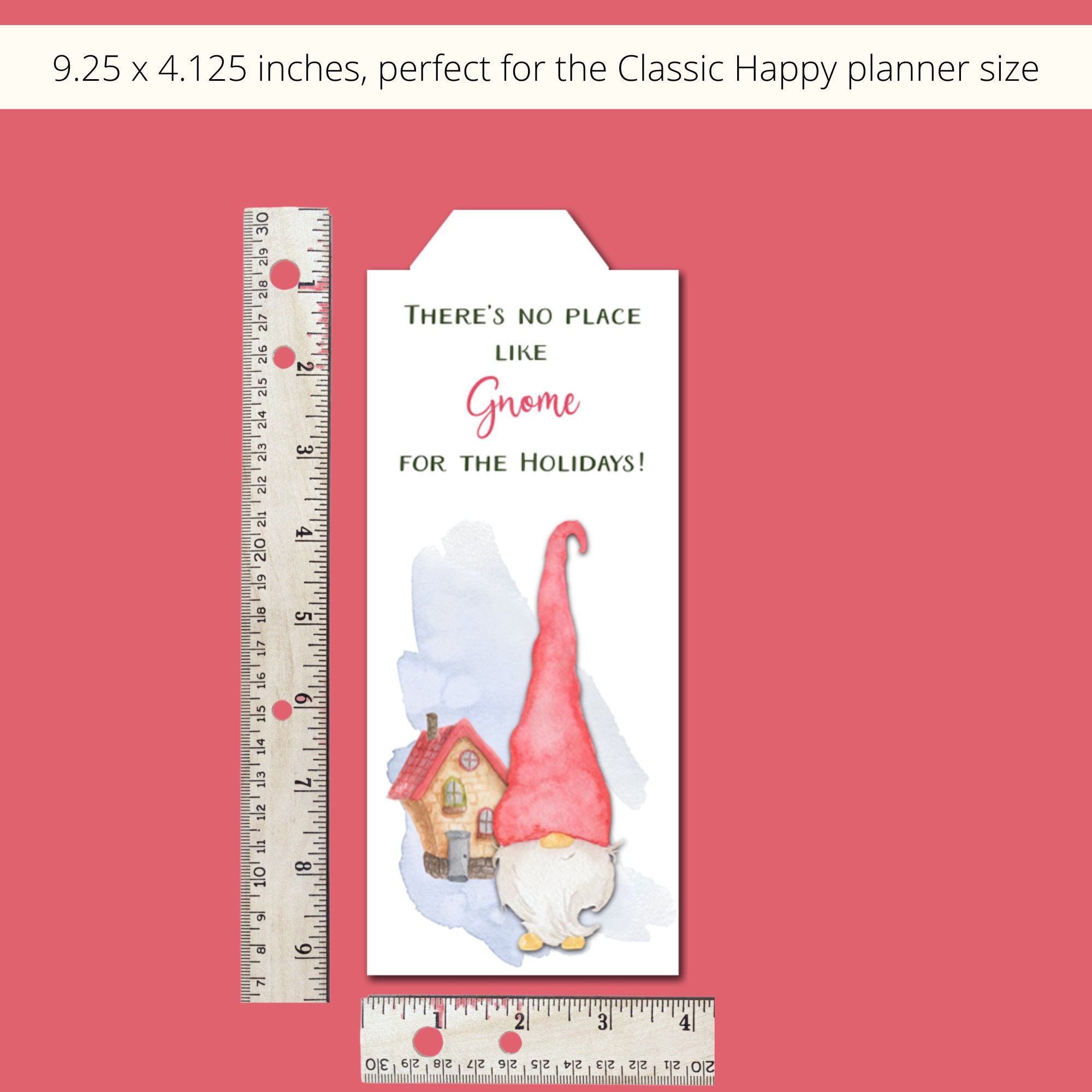 Bookmark Printable With Watercolor Gnomes // Planner Christmas - Etsy