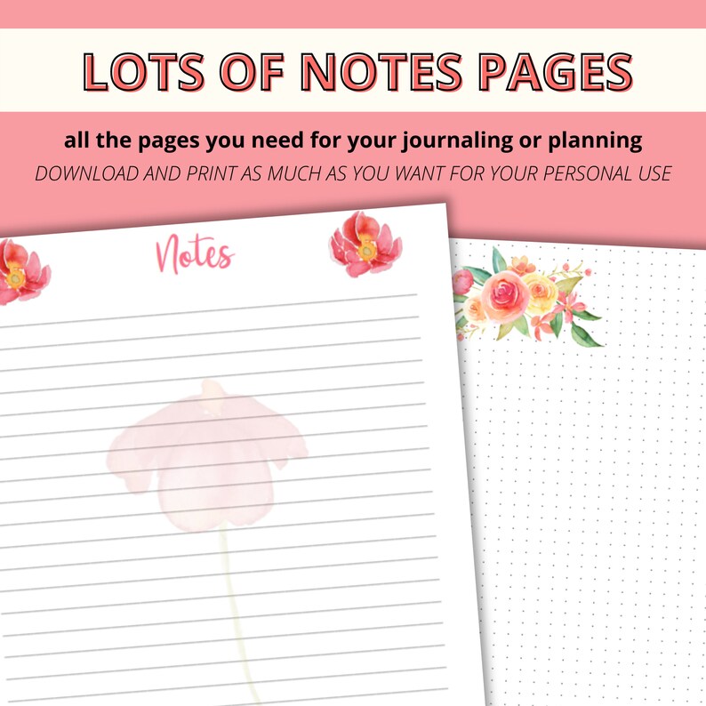 Printable Journal, Printable Journal Pages, Blank Journal, Watercolor ...