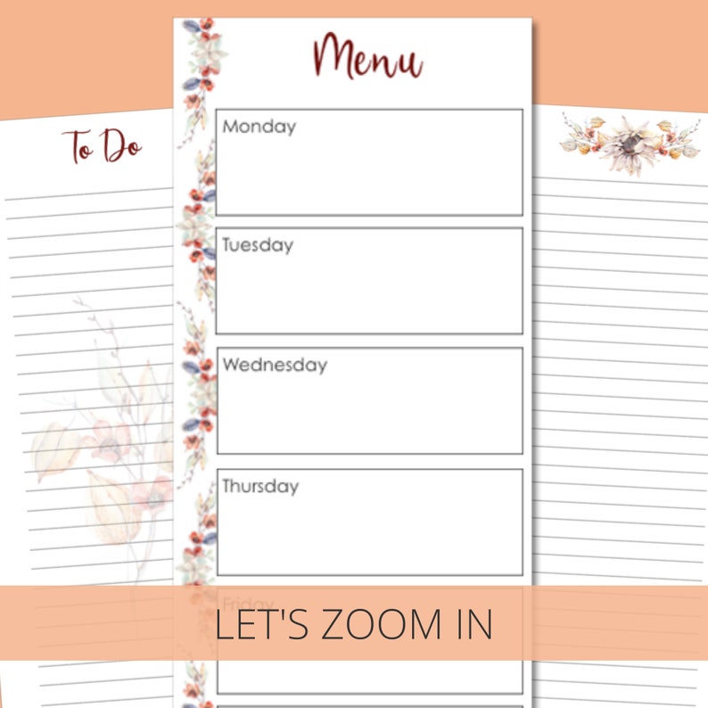 Printable to Do Lists Watercolor Fall Flowers and Leaves // - Etsy Canada