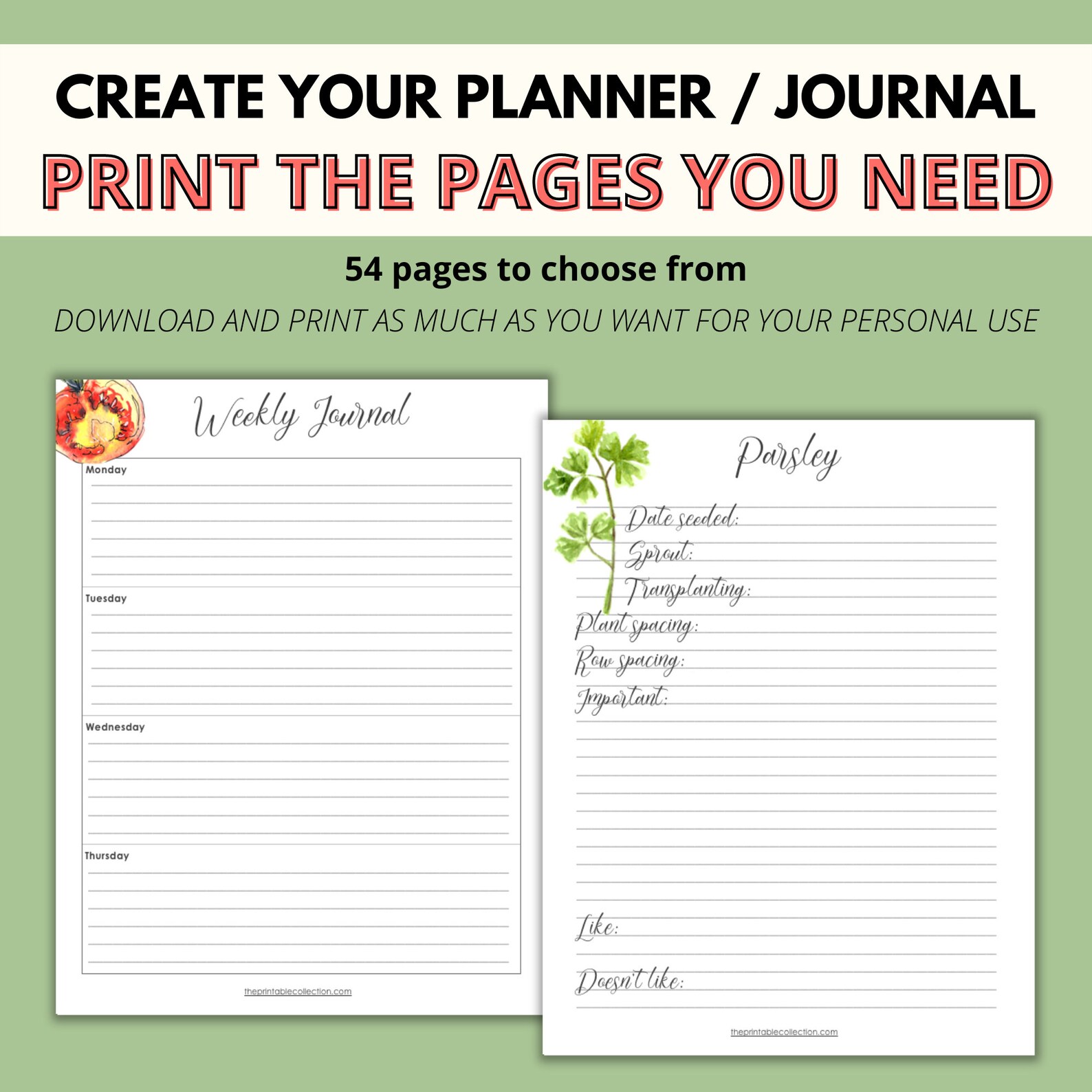 Printable Garden Binder, Vegetable Garden Planner, Garden Journal ...