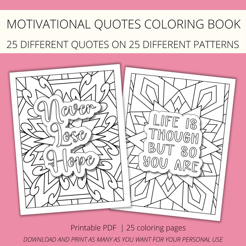 Coloring Pages Printable With Motivational Quotes and Mandalas ...