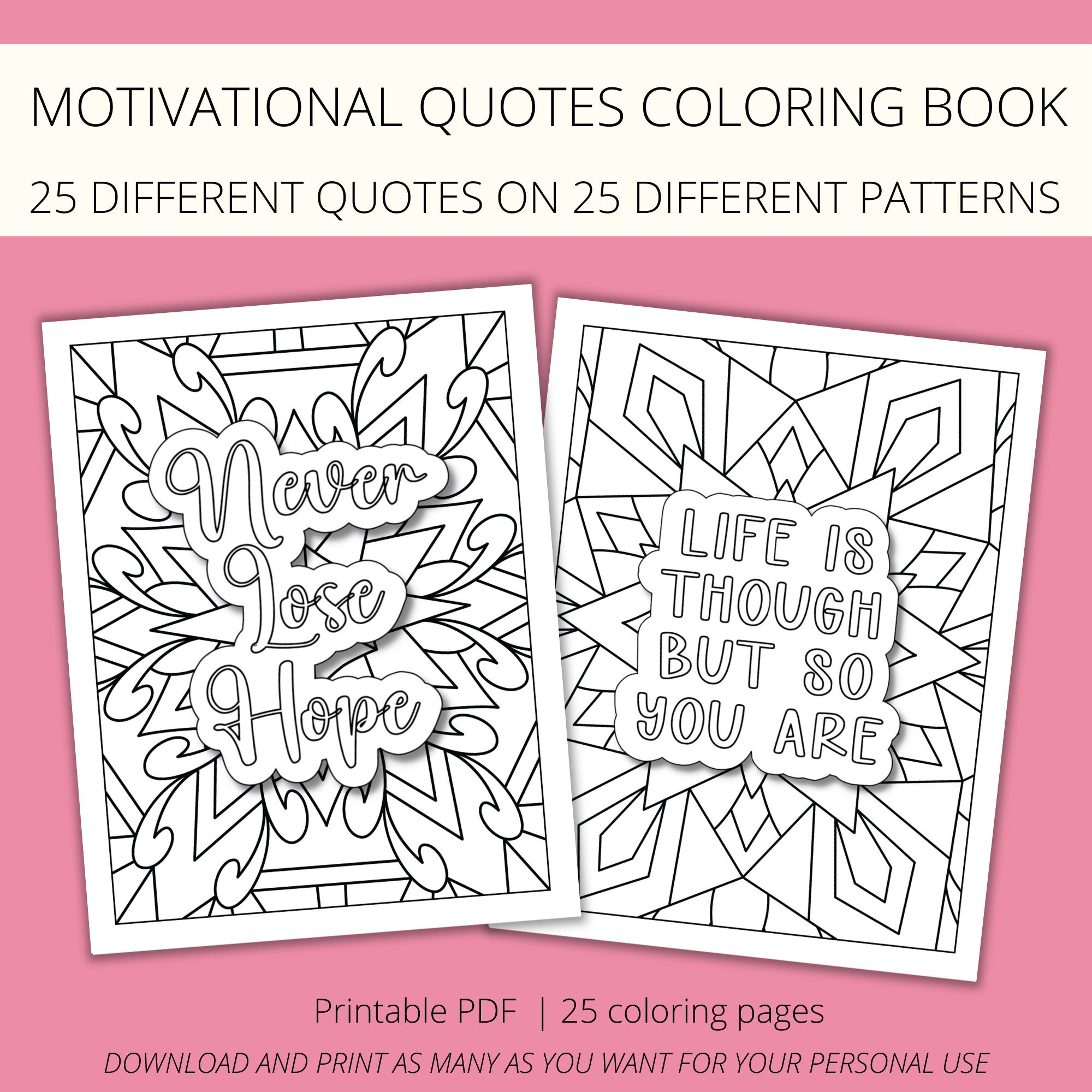 Coloring Pages Printable With Motivational Quotes and Mandalas ...