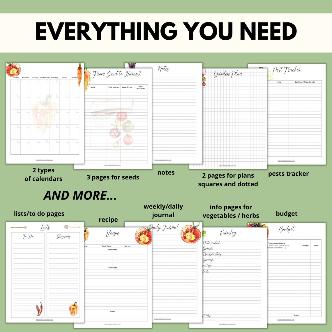 Printable Garden Binder Vegetable Garden Planner Garden | Etsy Canada