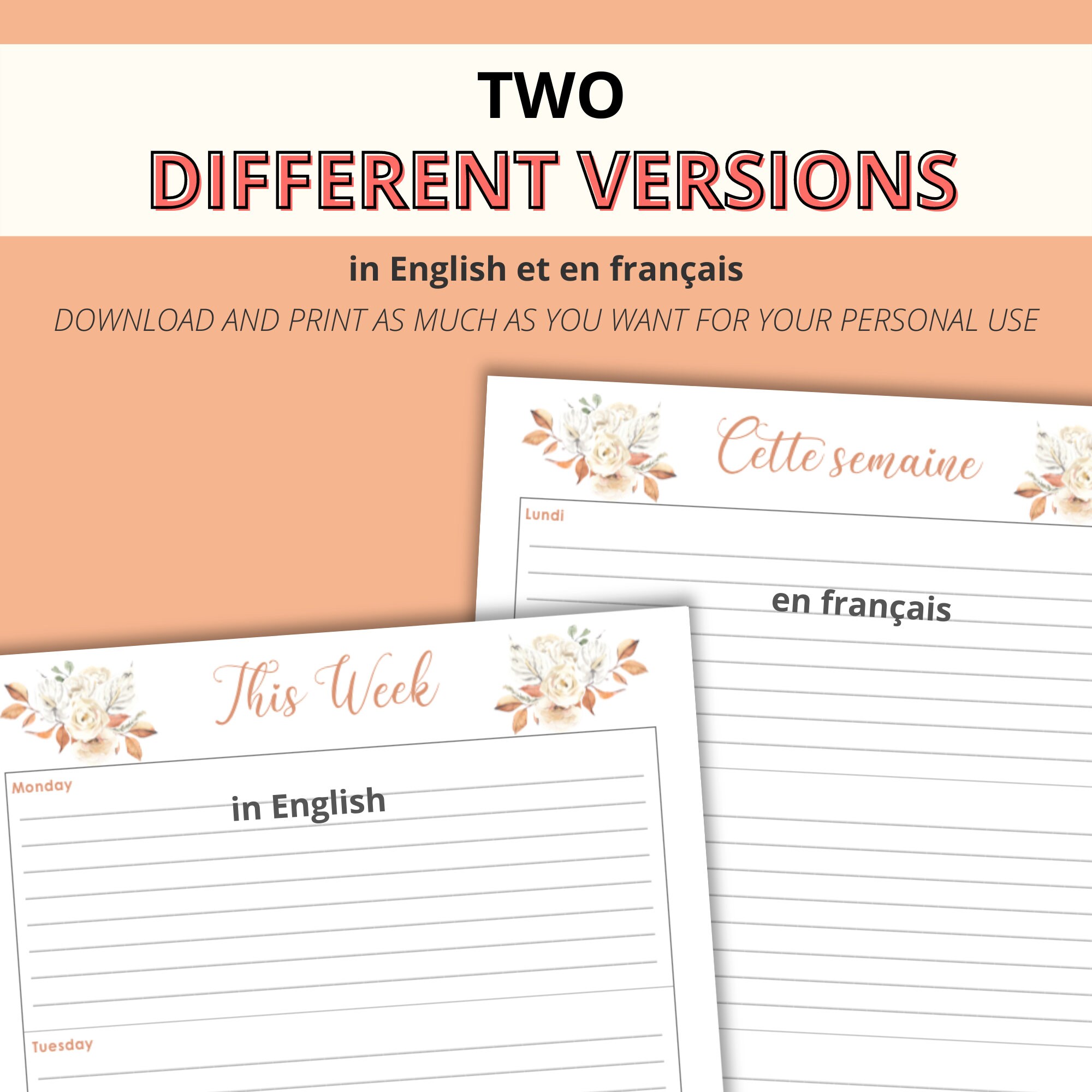 Printable Daily Journal With Aesthetic Botanical Fall Flowers and ...