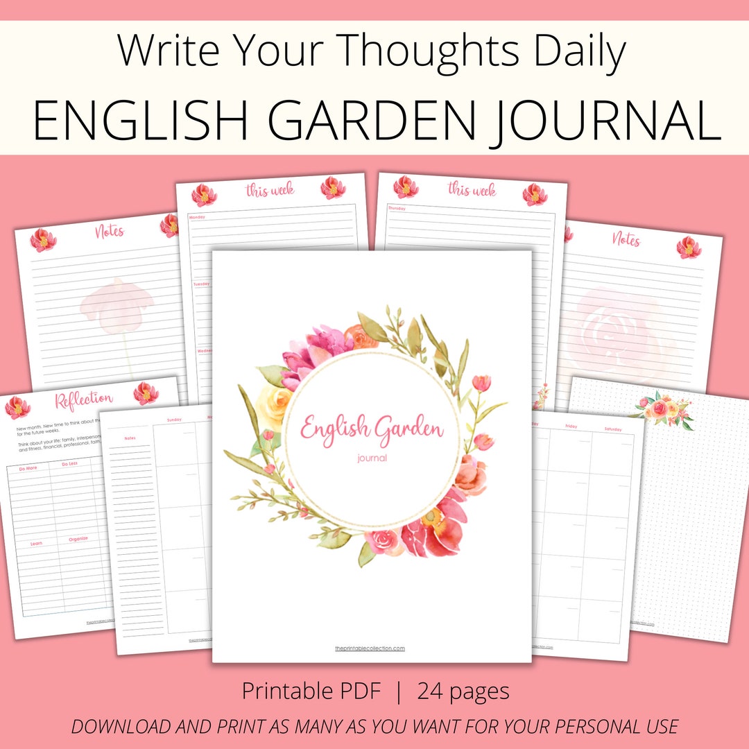 Printable Journal, Printable Journal Pages, Blank Journal, Watercolor ...