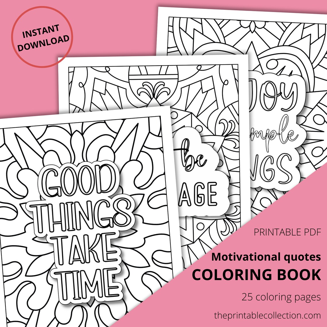 Coloring Pages Printable With Motivational Quotes and Mandalas ...