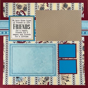 Pre-made Scrapbook Pages, 12x12, Friendship Theme, Perfect for Framing ...