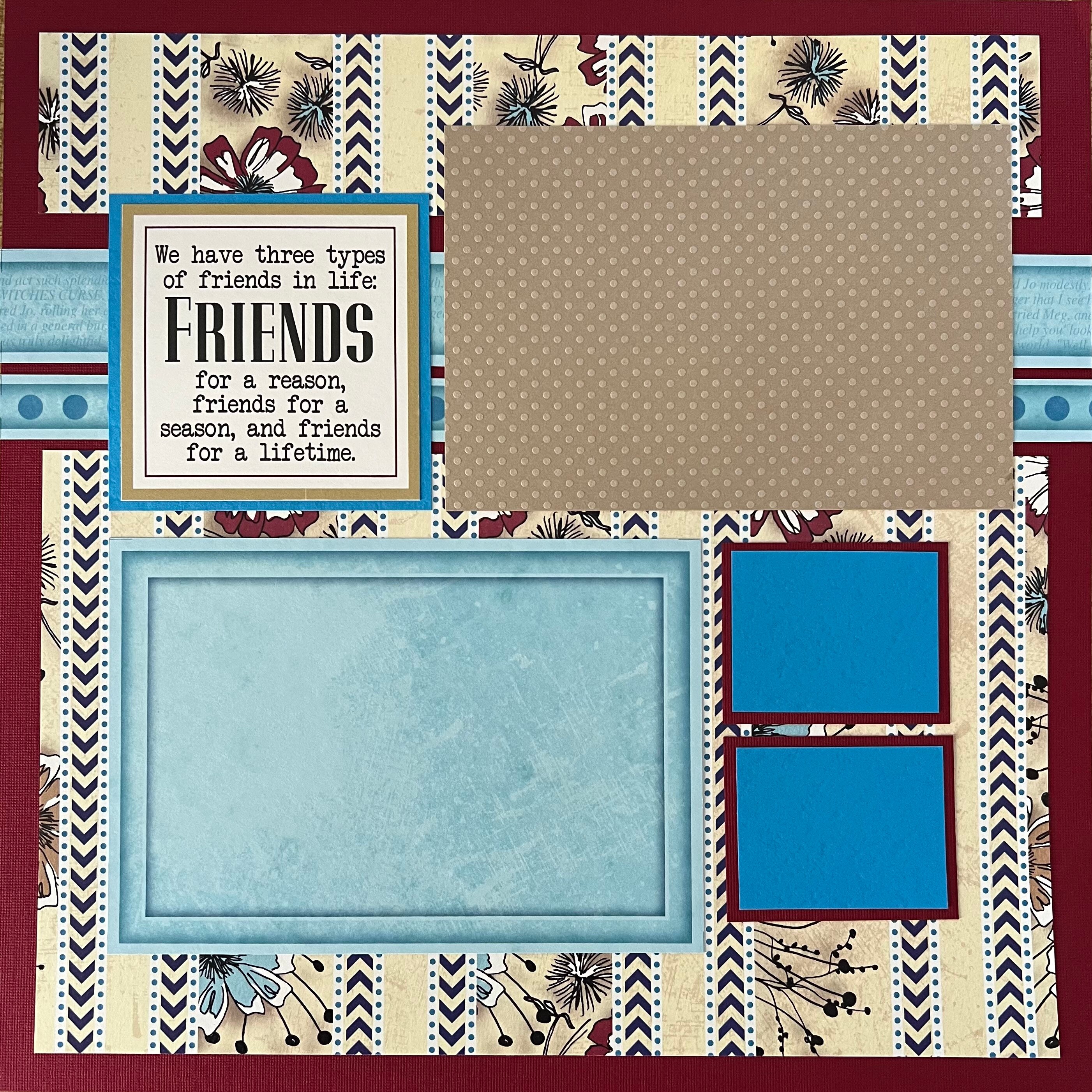 Pre-made Scrapbook Pages, 12x12, Friendship Theme, Perfect for Framing ...