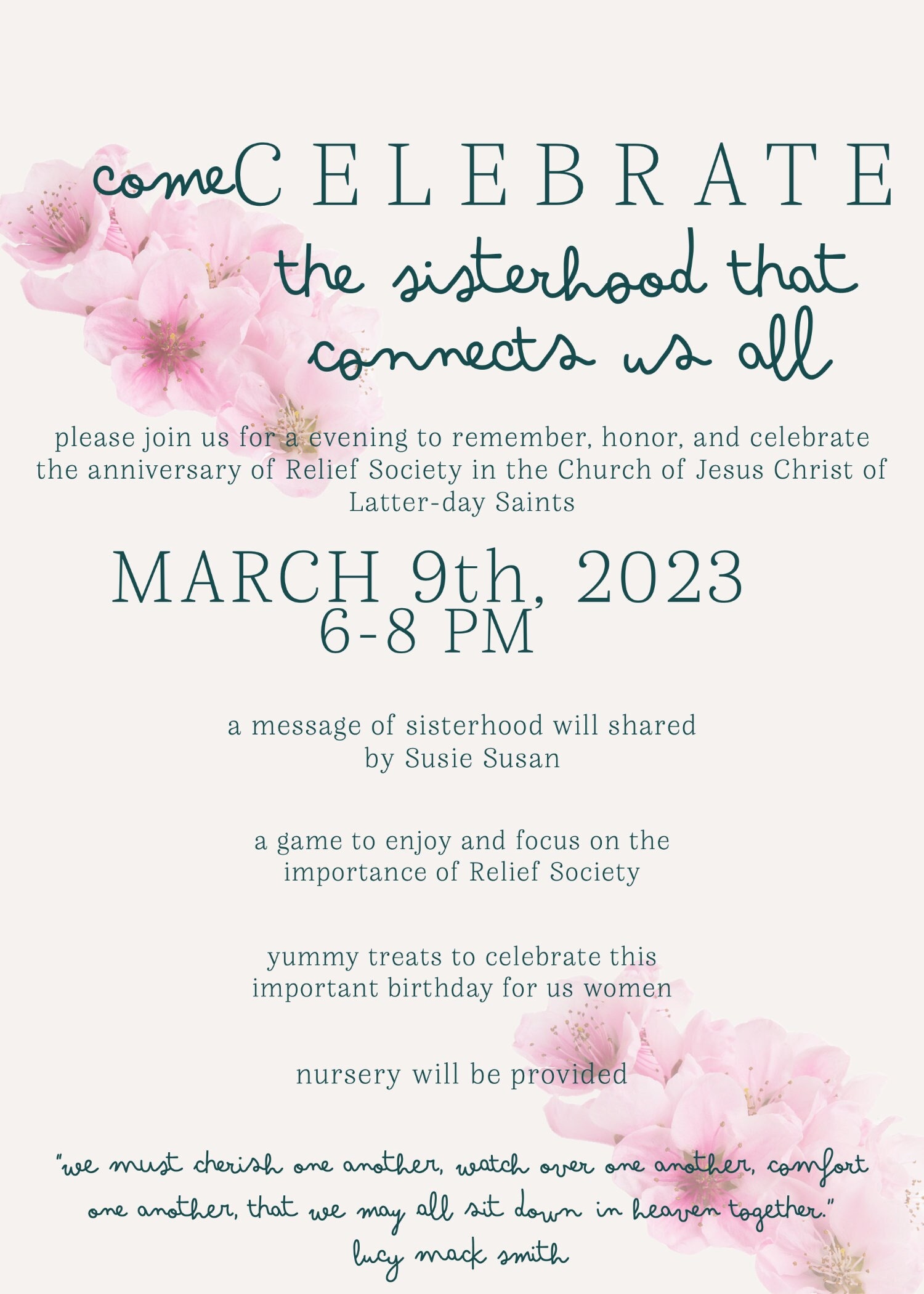 Relief Society Activity Invitation, Lds Relief Society, Religious ...